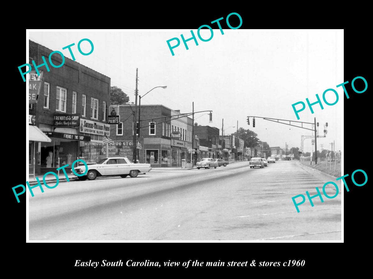 OLD LARGE HISTORIC PHOTO EASLEY SOUTH CAROLINA, THE MAIN STREET & STOR ...