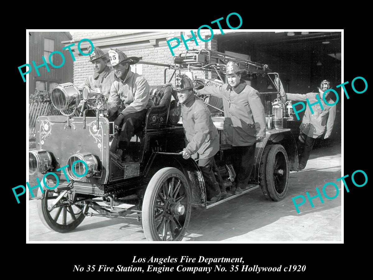 OLD PHOTO LOS ANGELES FIRE DEPARTMENT LAFD, No 35 STATION HOLLYWOOD c1 ...