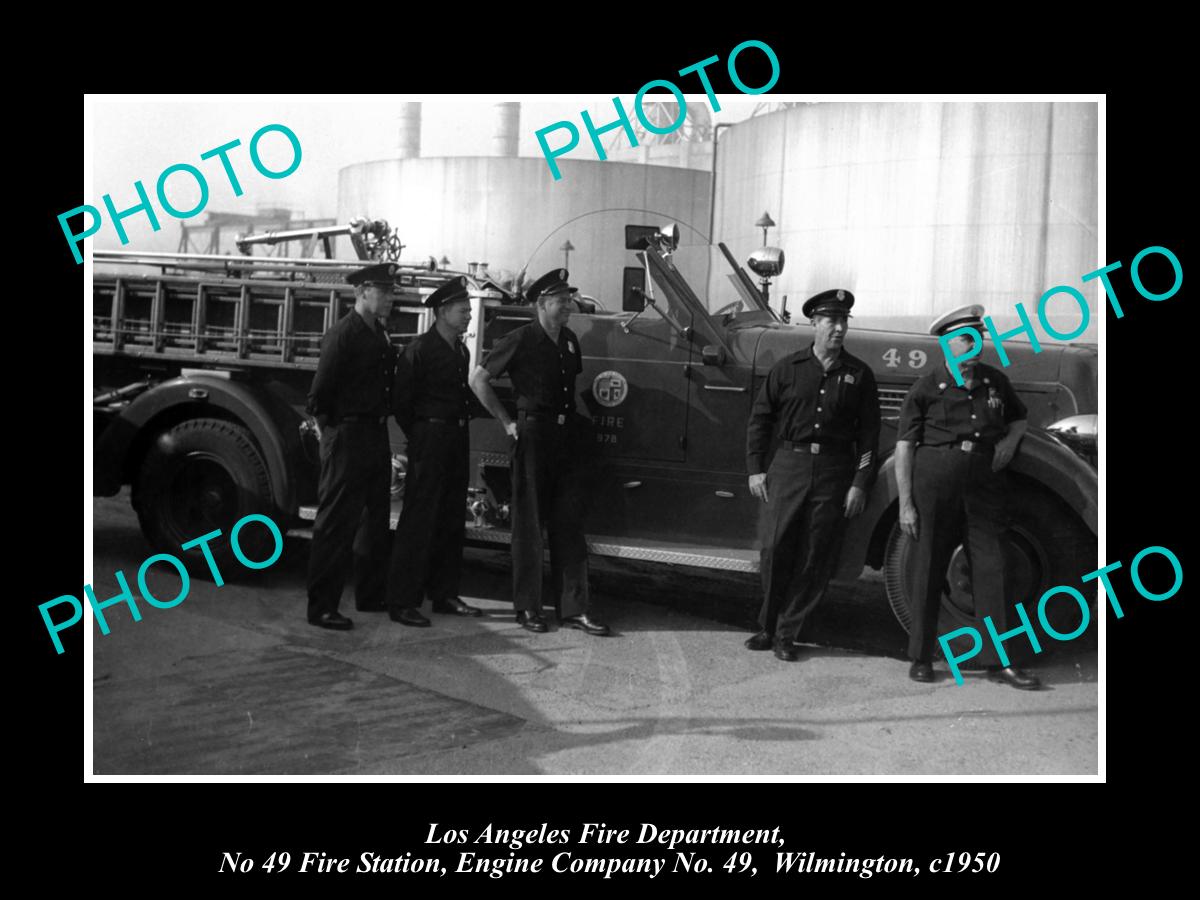 OLD PHOTO LOS ANGELES FIRE DEPARTMENT LAFD, No 49 STATION WILMINGTON c ...