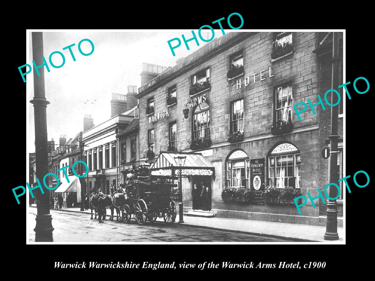 OLD LARGE HISTORIC PHOTO WARWICK WARWICKSHIRE ENGLAND, WARWICK ARMS HO ...