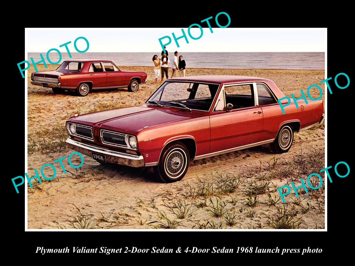 OLD LARGE HISTORIC PHOTO OF 1968 PLYMOUTH VALIANT SIGNET LAUNCH PRESS ...