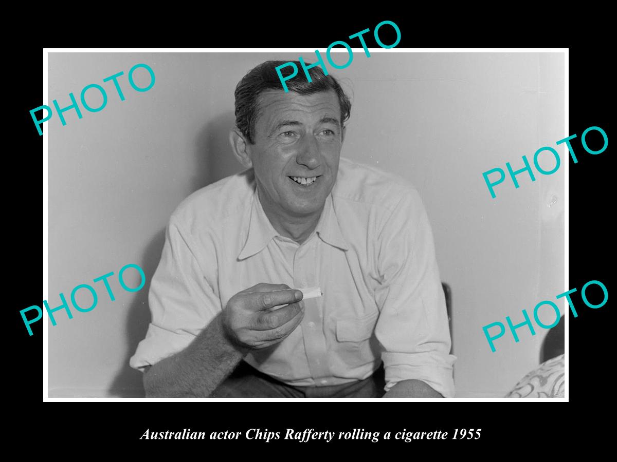 OLD LARGE HISTORIC PHOTO OF AUSTRALIAN ACTOR CHIPS RAFFERTY c1955 ...