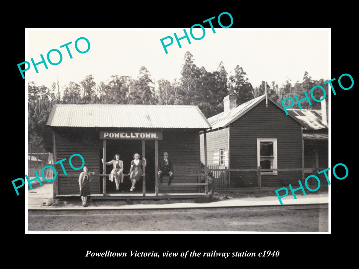OLD LARGE HISTORIC PHOTO OF POWELLTOWN VICTORIA, THE RAILWAY STATION c ...