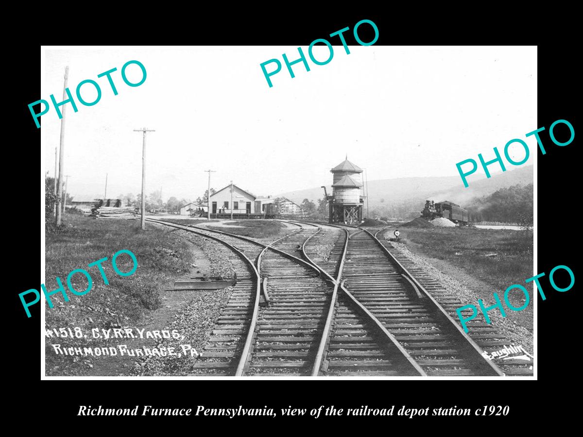 OLD HISTORIC PHOTO OF RICHMOND FURNACE PENNSYLVANIA RAILROAD STATION c ...