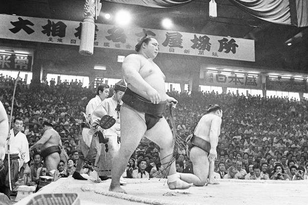 OLD LARGE PHOTO, Yokozuna Kitanoumi, the Grand Sumo Wrestling tourname ...